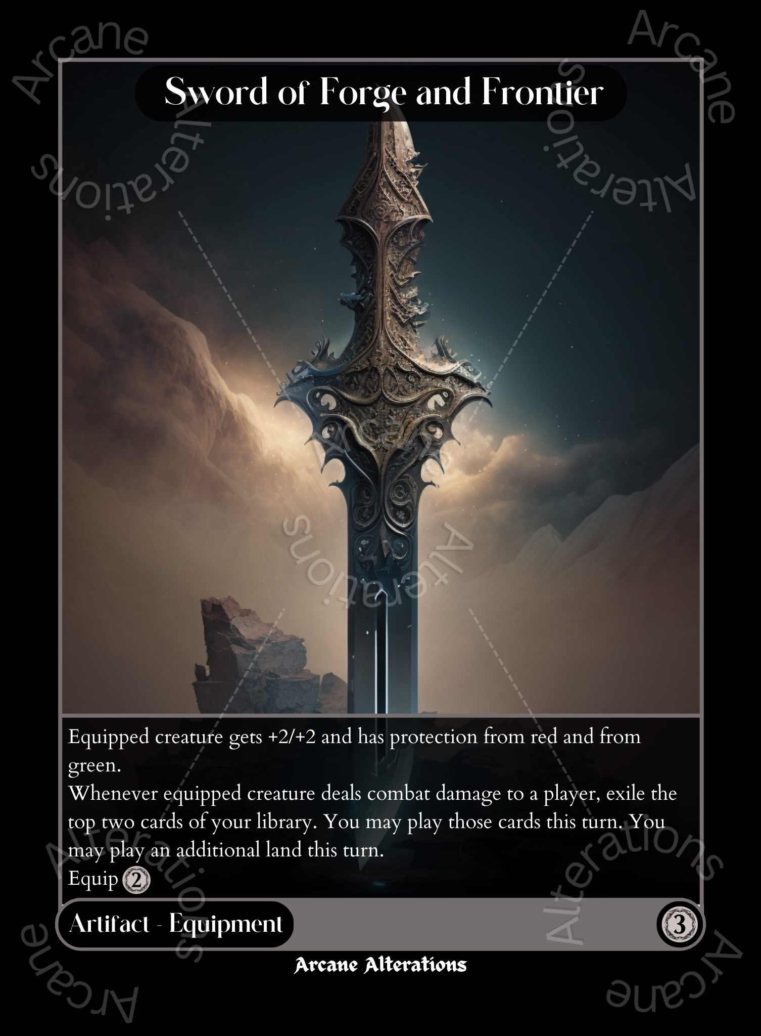 Sword of Forge and Frontier - High Quality Altered Art Custom Proxy Ca – Arcane Alterations