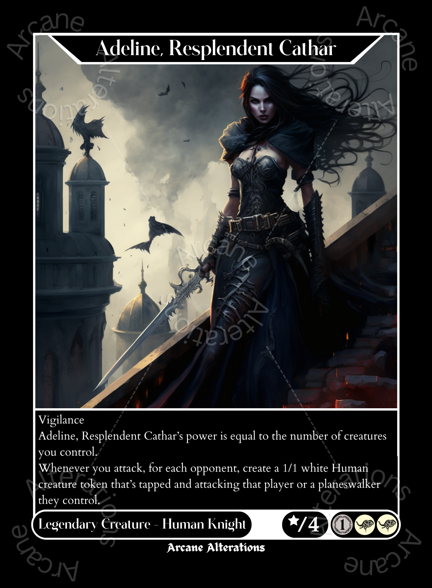 Adeline, Resplendent Cathar - High Quality Altered Art Custom Proxy Ca ...