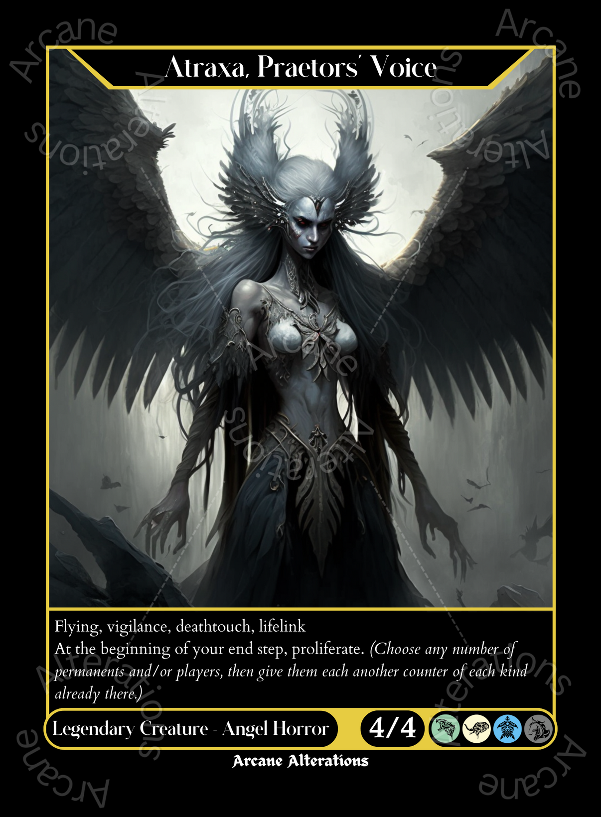 Atraxa, Praetors' Voice - High Quality Altered Art Custom Proxy Cards ...