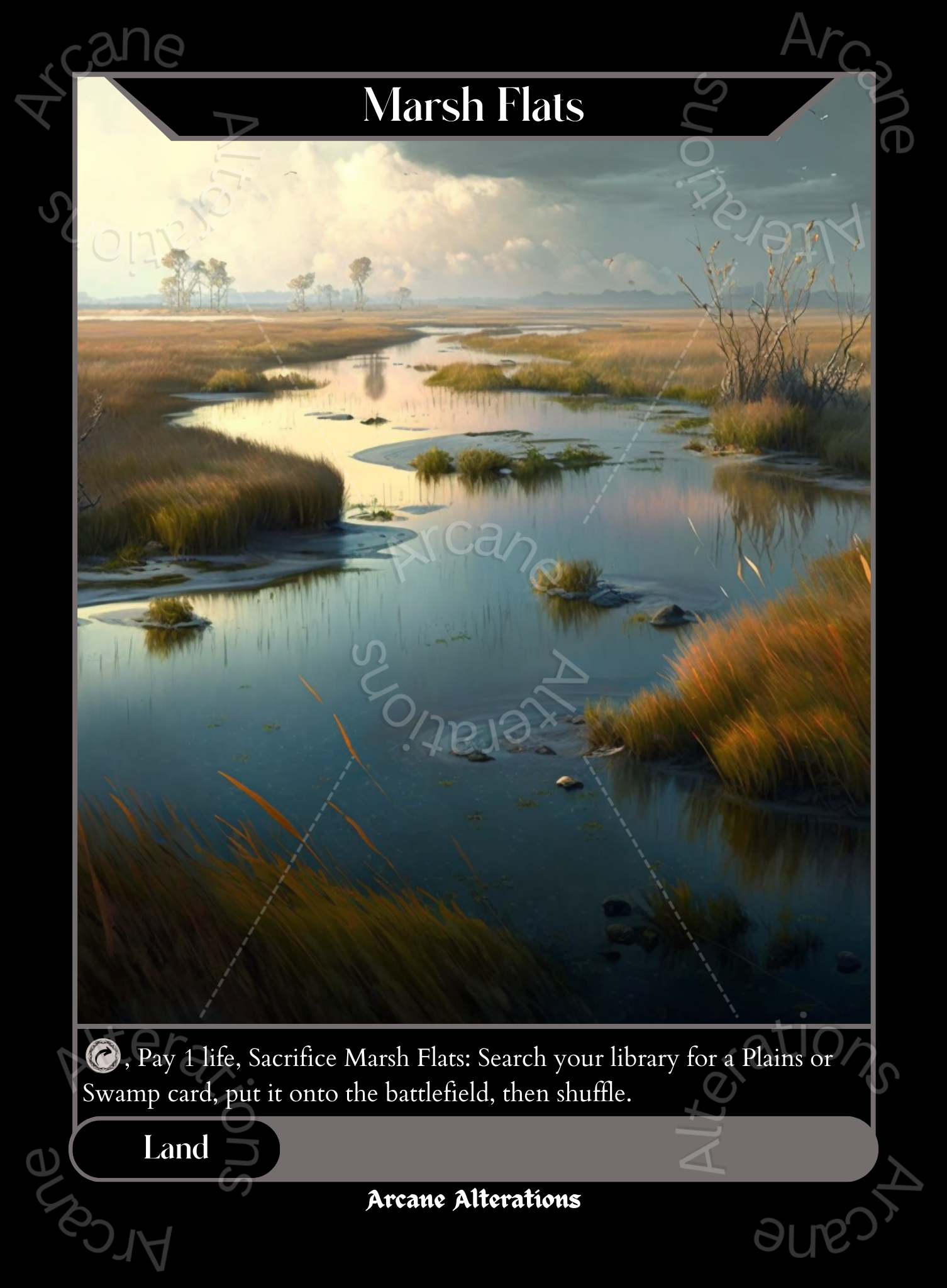 Marsh Flats - High Quality Altered Art Custom Proxy Cards – Arcane Alterations