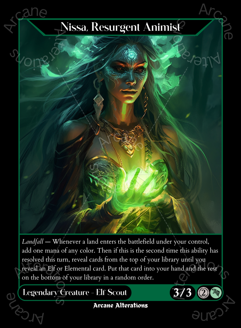 Nissa, Resurgent Animist - High Quality Altered Art Custom Proxy Cards – Arcane Alterations