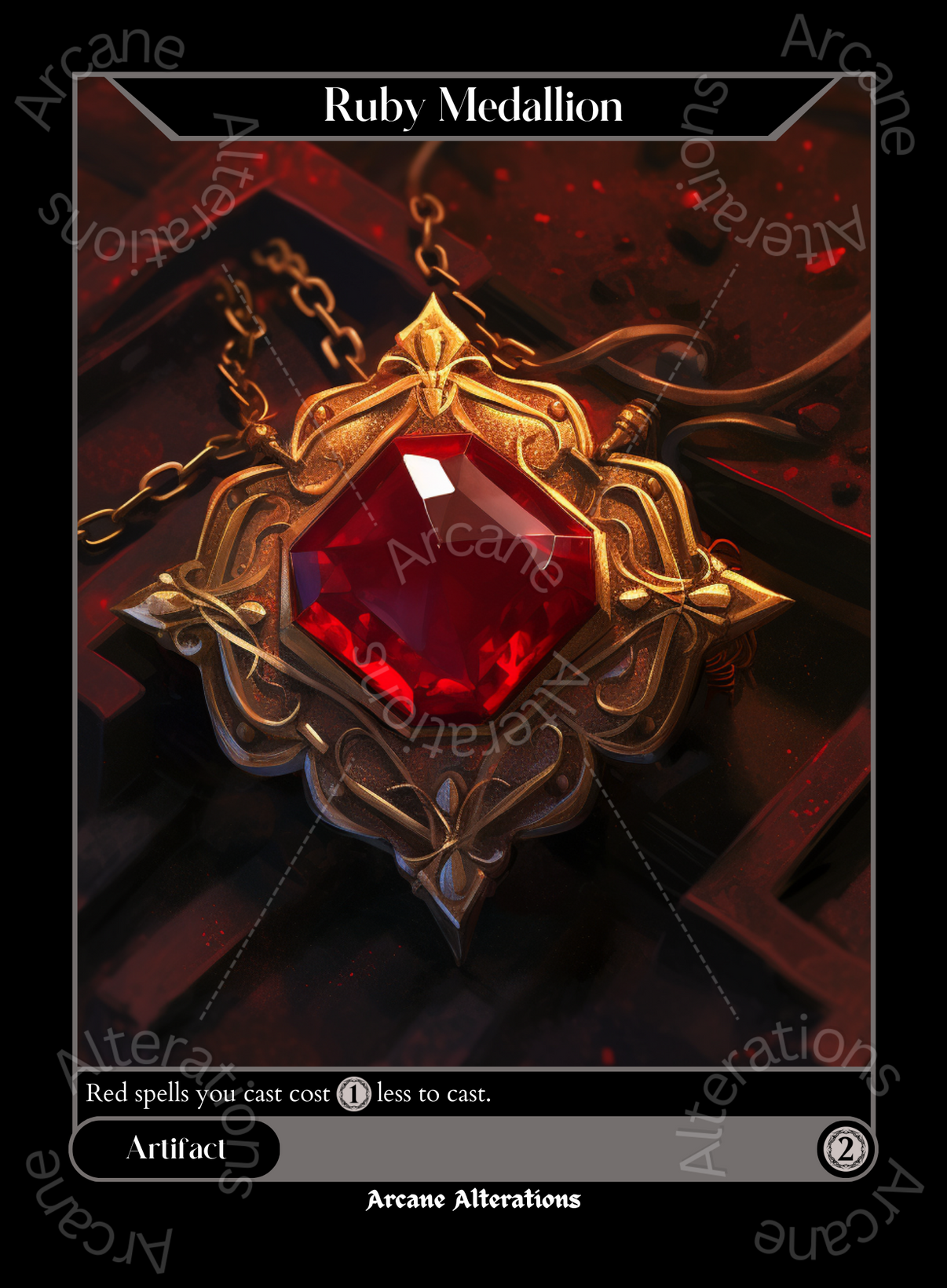Ruby Medallion - High Quality Altered Art Custom Proxy Cards – Arcane ...