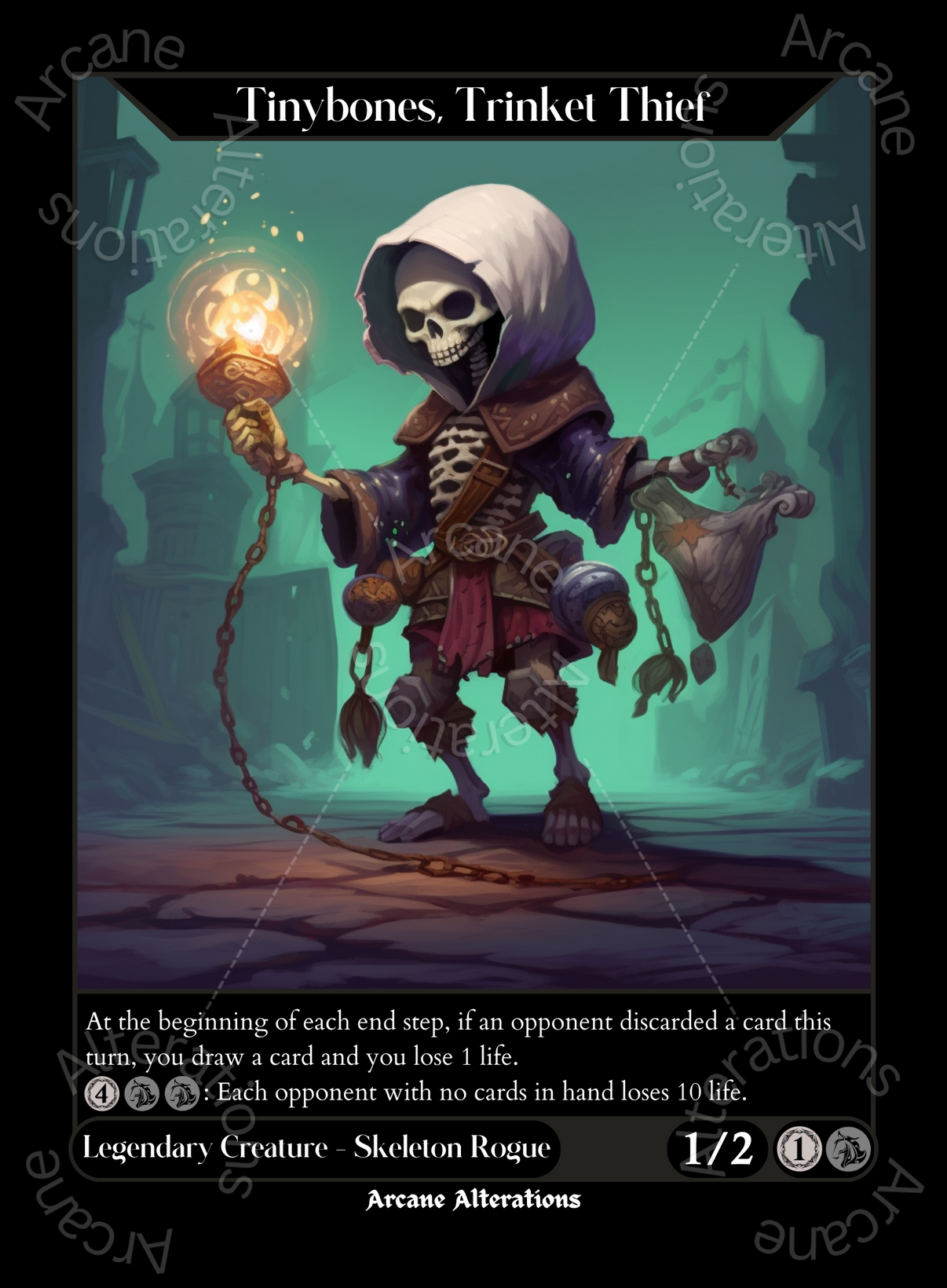 Tinybones, Trinket Thief - High Quality Altered Art Custom Proxy Cards – Arcane Alterations